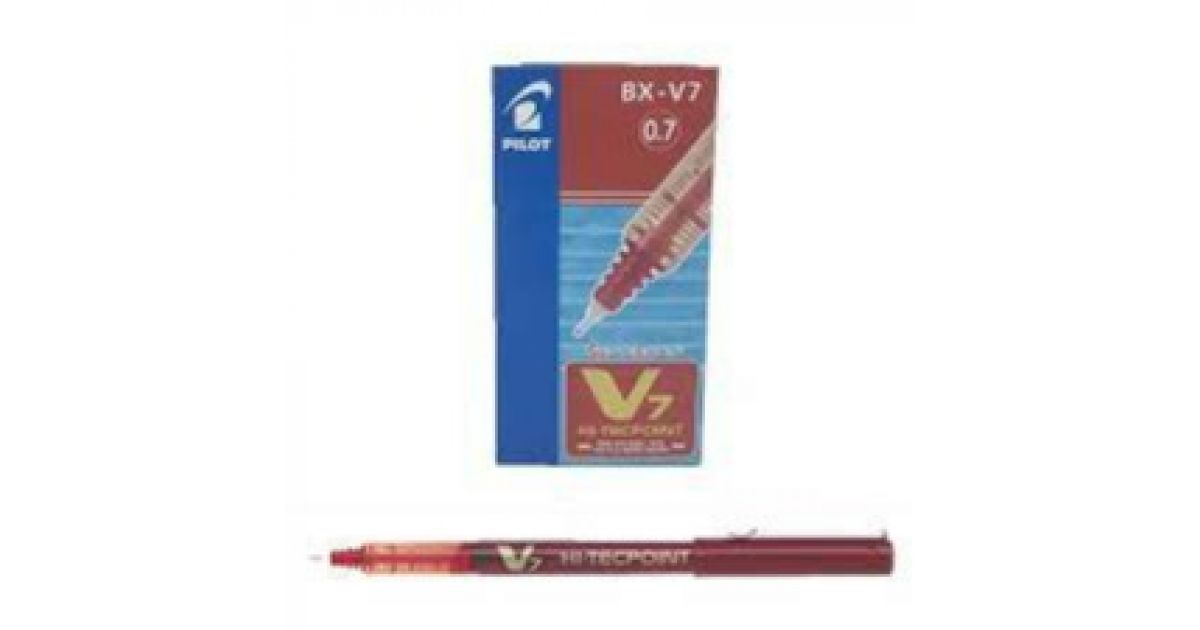 Pilot V7Hi-Tech Bx-V7 12pcs - Red | pilot v7 | hi tech pen | sandhai.ae