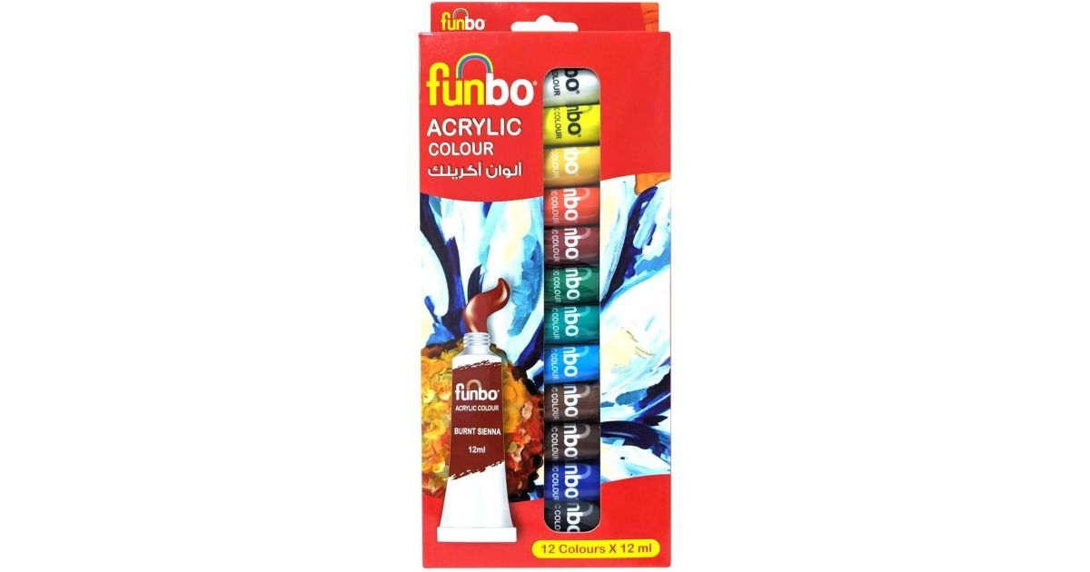 Shop Funbo Acrylic Paint Set 12 col X 12ml Tubes | sandhai.ae