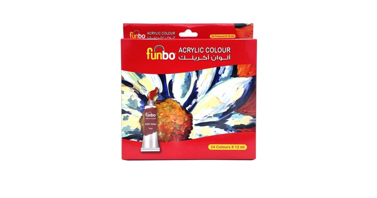 Buy Funbo Acrylic Paint Sets 24 col X 12ml Tubes Online UAE | sandhai.ae