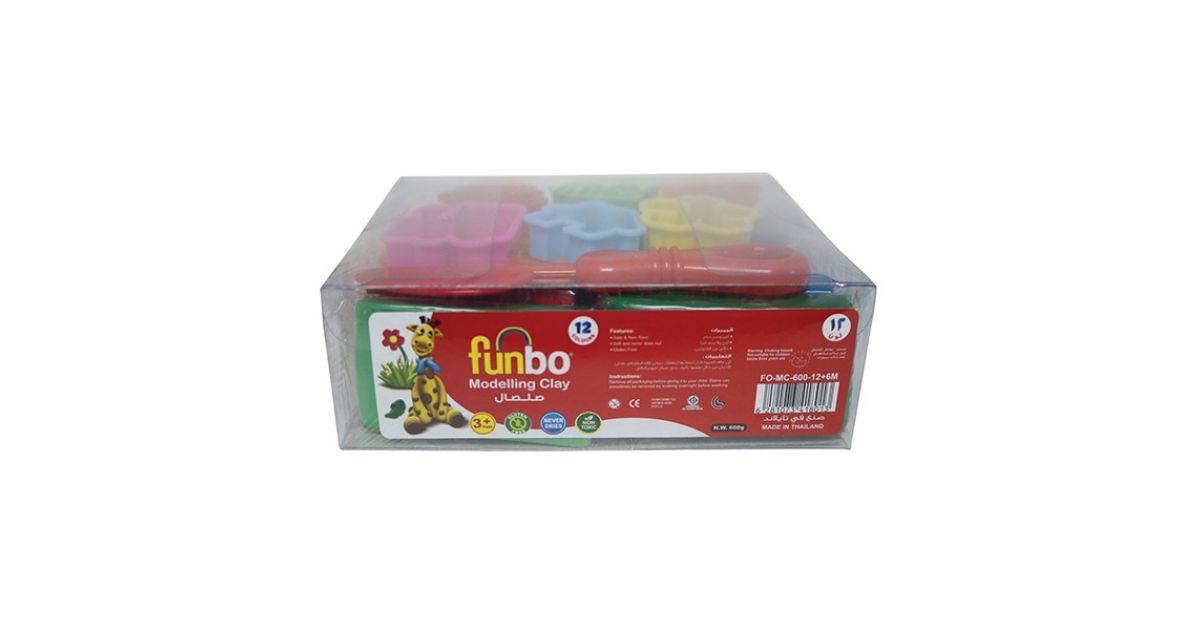 Buy Funbo Molding Clay 600g 12 Colors+6 Moulds+1Tool in PVC Box Online ...