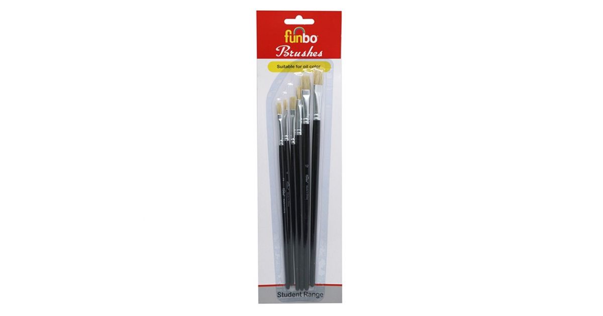 Funbo Brush Oil Color Short Flat Set#2,4,6,8,12,14 | sandhai.ae