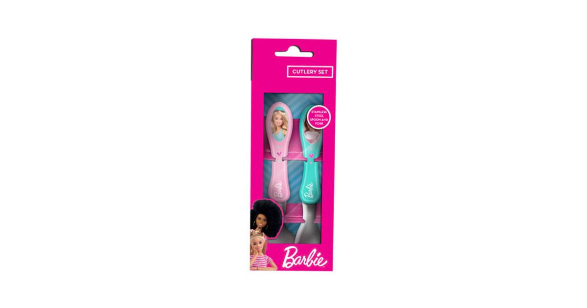 First kid Barbie Stainless Steel Cutlery Set for toddler | sandhai.ae