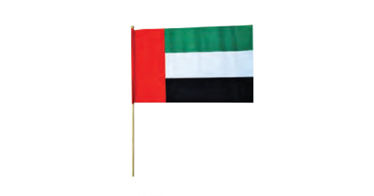 UAE national hand flag A3 set of 12 - wood (Wood Top) online | sandhai.ae