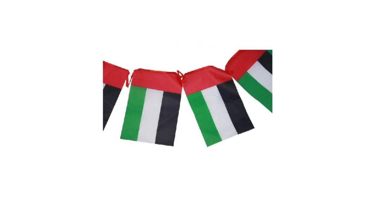 UAE National Day Bunting Flag 3 meter - 12 pcs | sandhai.ae
