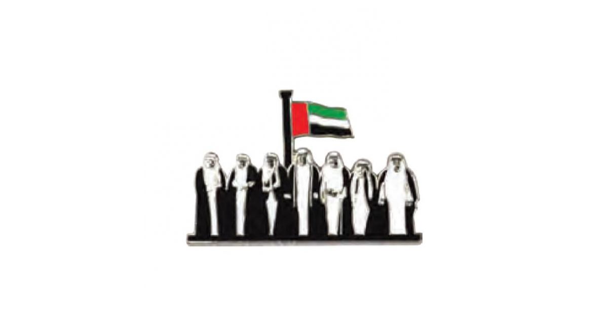 UAE National Day Metal Badge 3X4 cm Silver - 12 pcs | sandhai.ae