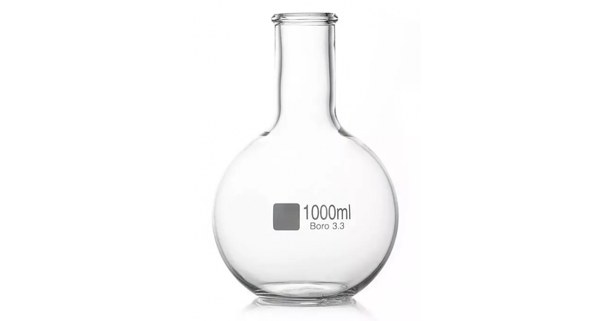 Flat Bottom Long Narrow Neck Boiling Flask 1000ml | sandhai.ae