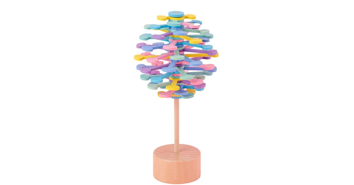 Wooden Helicone Magic Wand Stress Relief Toy Rotating Lollipop | sandhai.ae