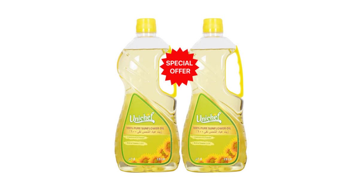 Unichef Pure Sunflower Oil | Promo Pack Cooking Oil | Sandhai | sandhai.ae