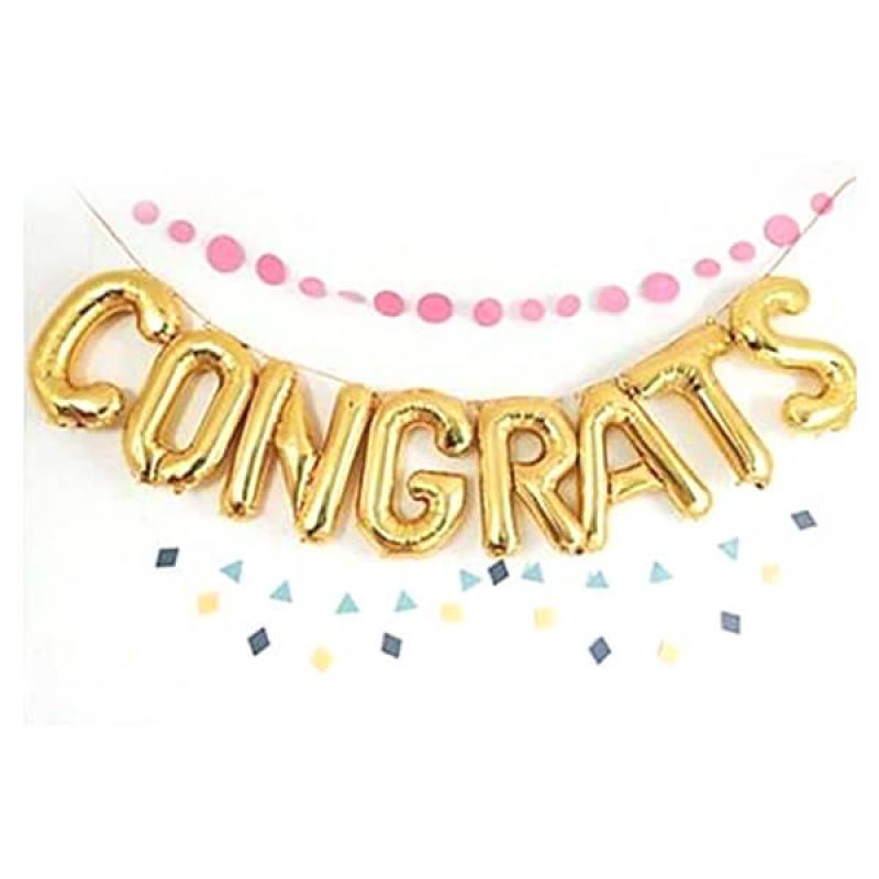 Congrats Letter Designed Balloon 16inch -Golden - Nisha | sandhai.ae