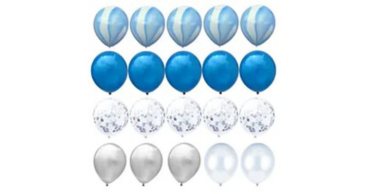 20-Pcs Birthday Party Decoration Inflatable Blue Balloon Set 12inch ...