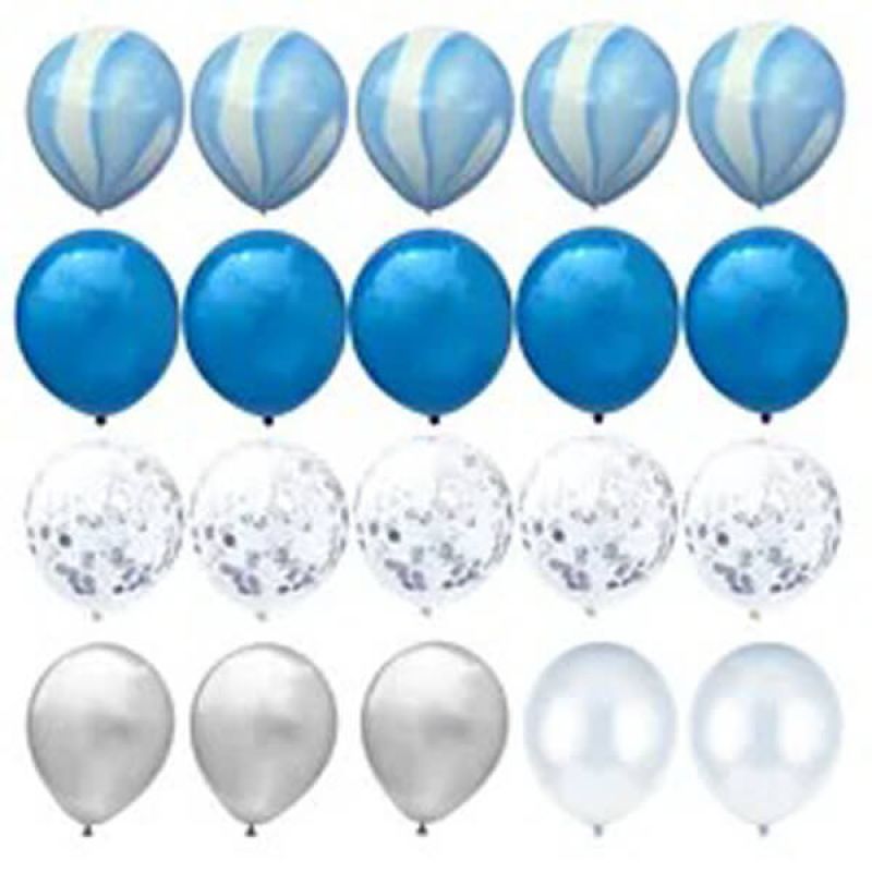 20-Pcs Birthday Party Decoration Inflatable Blue Balloon Set 12inch ...