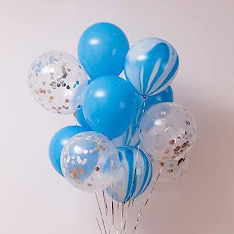 20-Pcs Birthday Party Decoration Inflatable Blue Balloon Set 12inch ...
