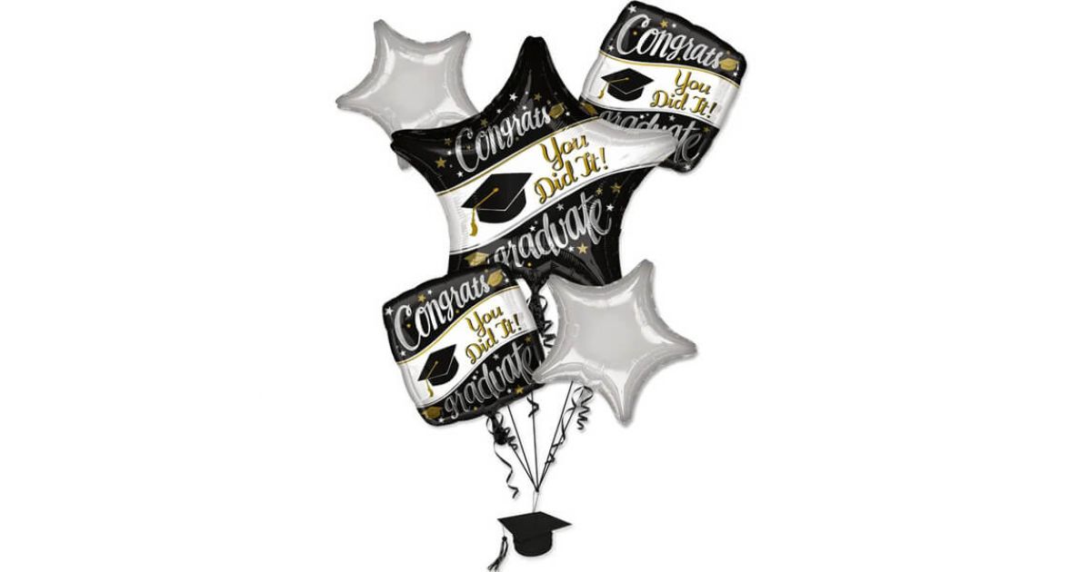 Congratulations Graduation Themed Balloon Bouquet Set | sandhai.ae