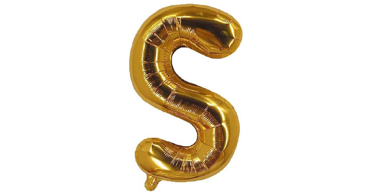 S Letter Gold Foil Balloon 16-Inch | sandhai.ae