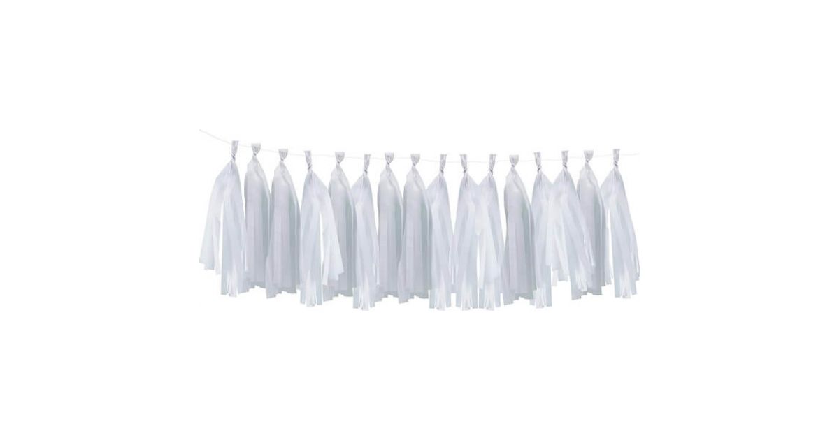 17-Piece White Hanging Tassel Garland Kit Set | sandhai.ae