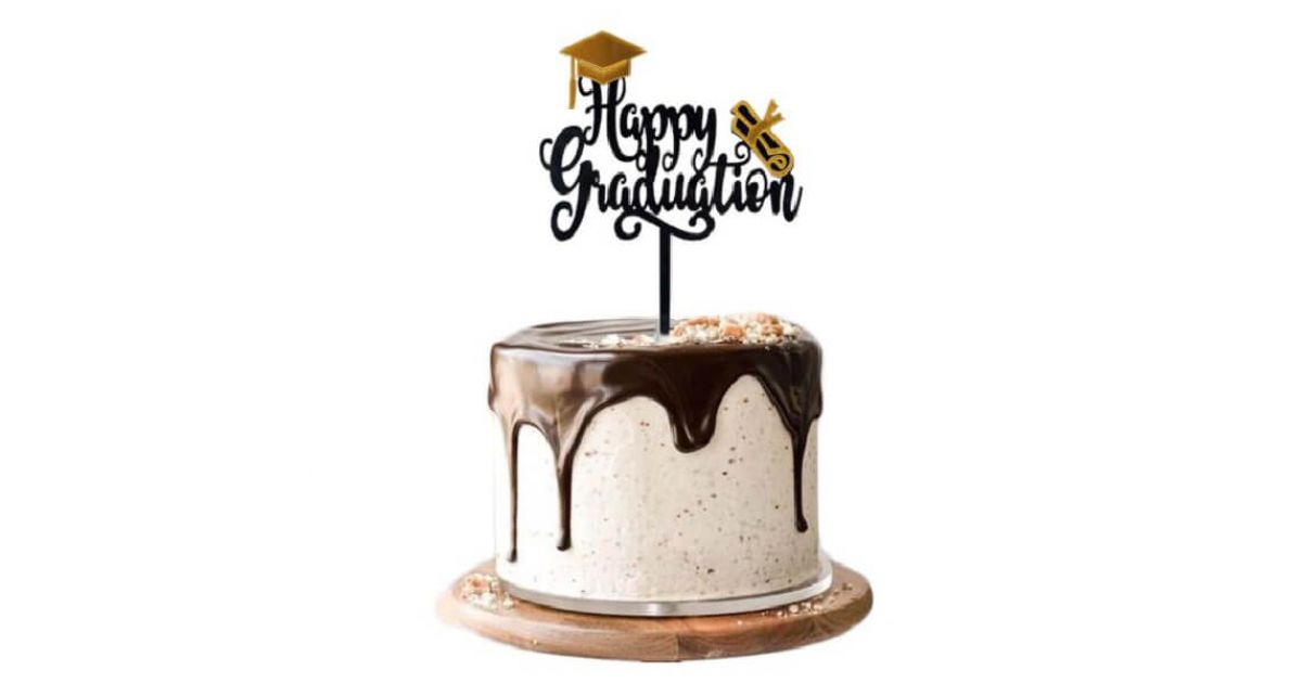 6inch Happy Graduation Cake Topper 1pc | sandhai.ae