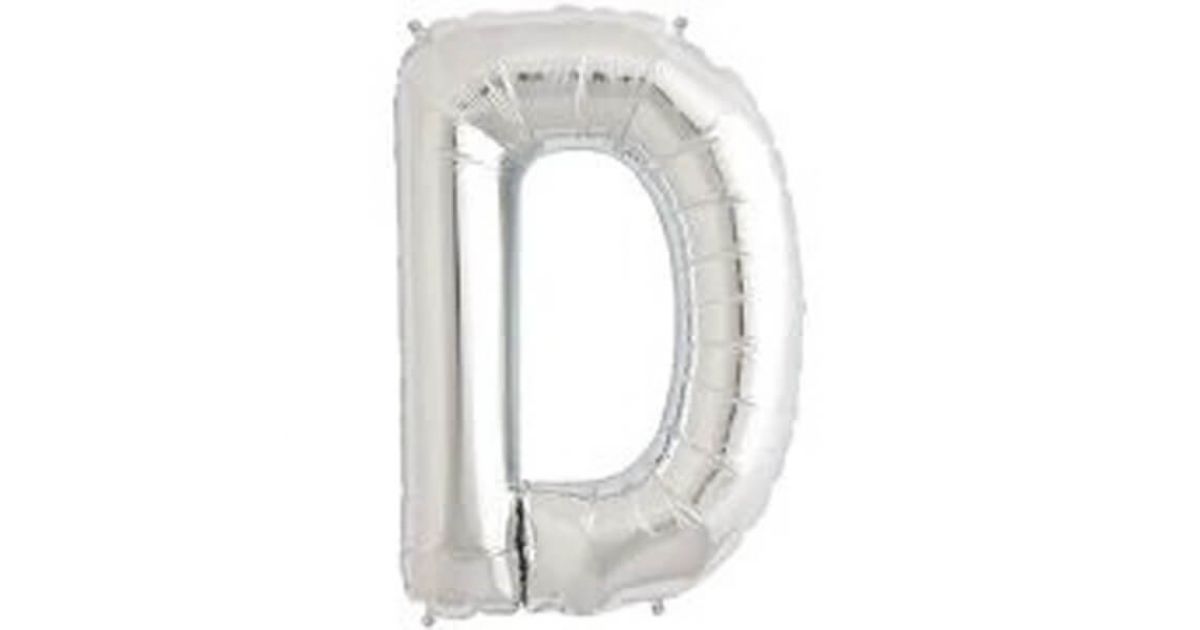 Alphabet D Shaped Silver Helium Party Balloon 30inch | sandhai.ae