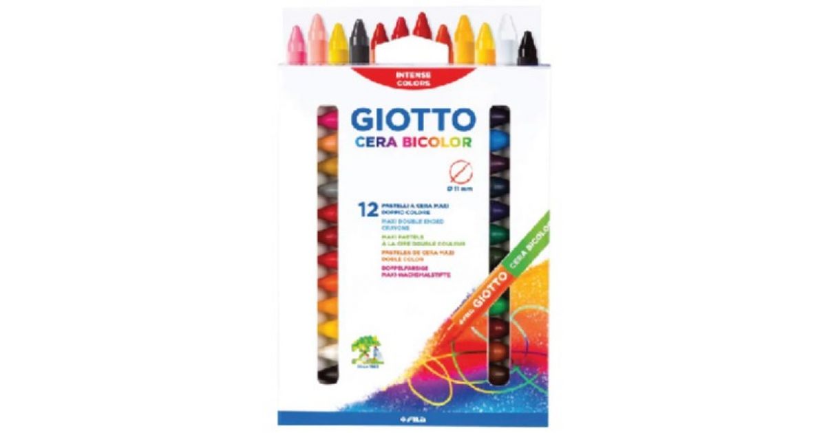 Giotto Crayons Wax 12Pcs Cera Bicolor | sandhai.ae
