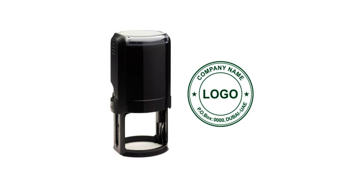 Round Self Inking Company Stamps - 28 mm - Green | sandhai.ae